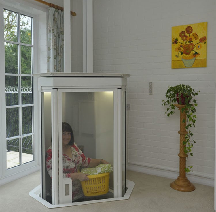 Mr-and-Mrs-Kapadia-Carrying-Laundry-in-Lifestyle-Home-Elevator